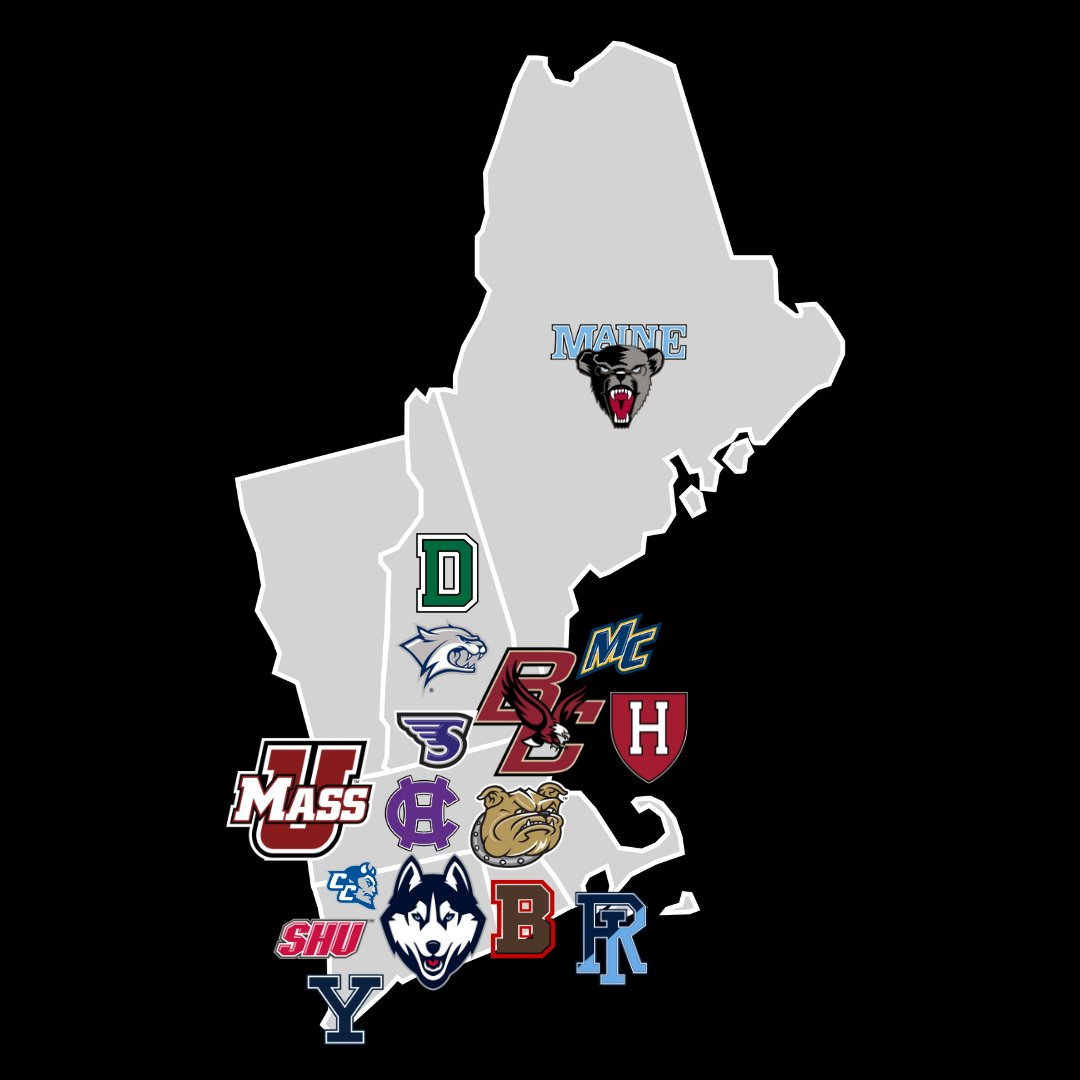 New England College Football Teams Map – CFB Select