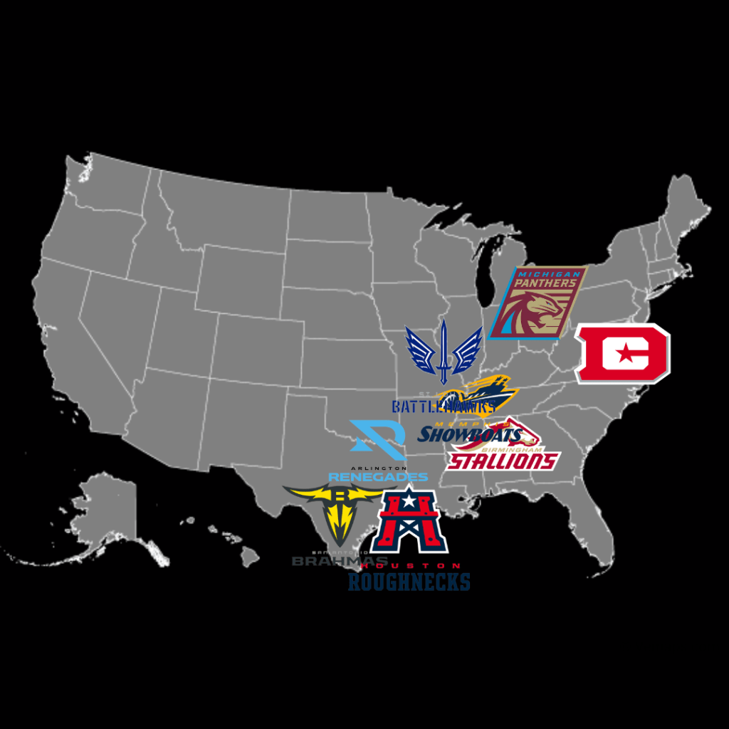 UFL Team Map – CFB Select